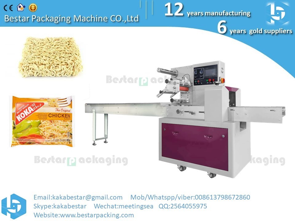 Multi-function automatic high-speed instant noodle flow wrapping ...