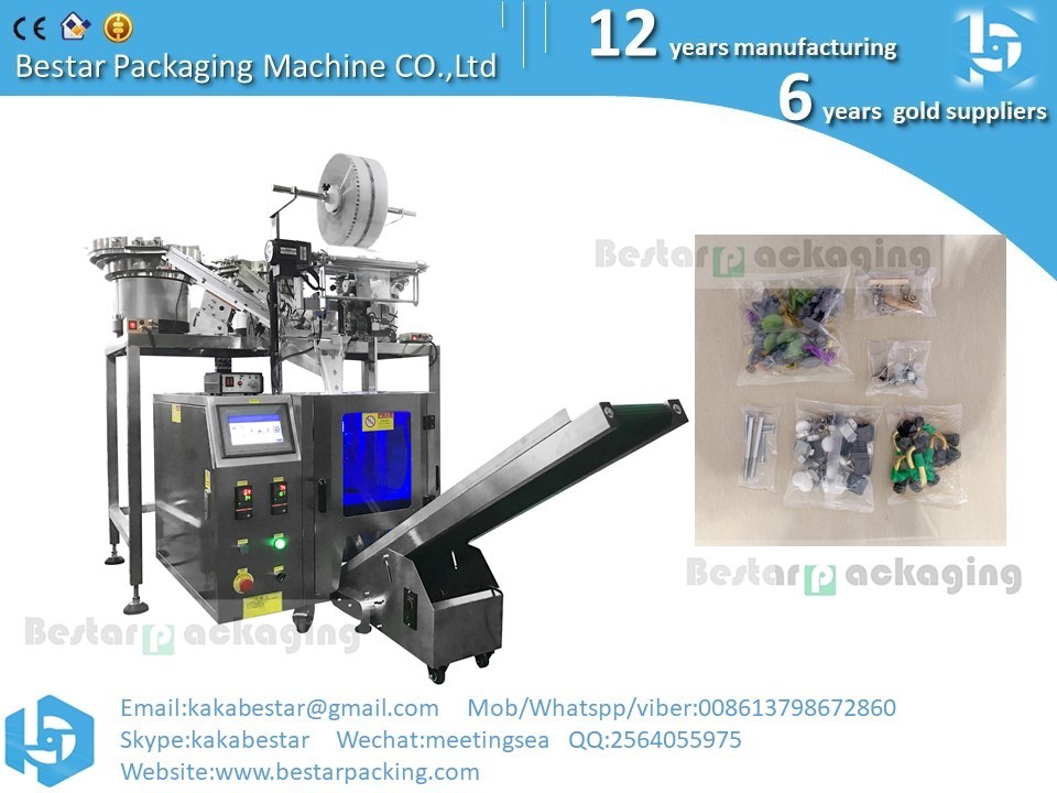 Nut bolt screw hardware multi vibration plate counting packing machine